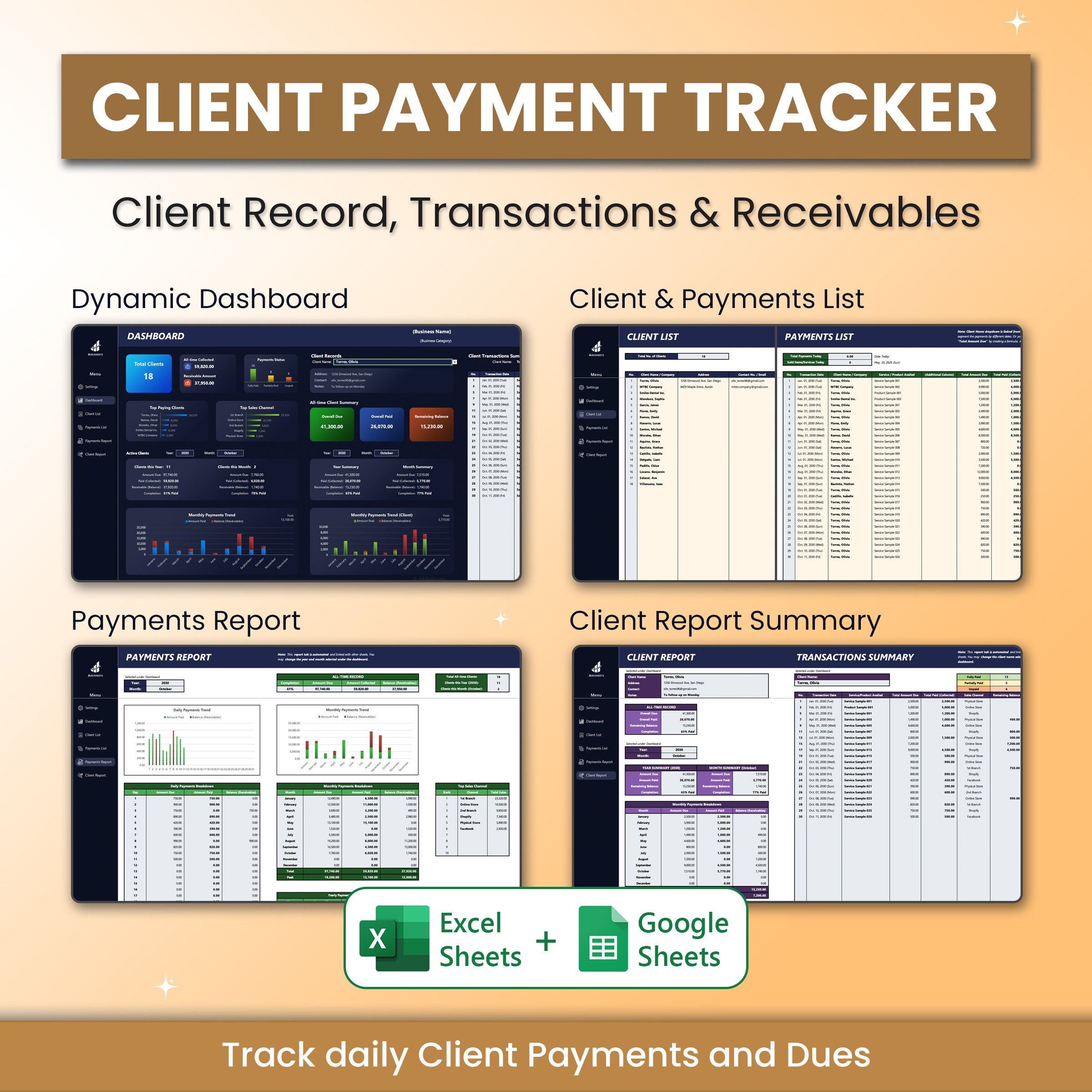 Client Payment Tracker – ArkSheets