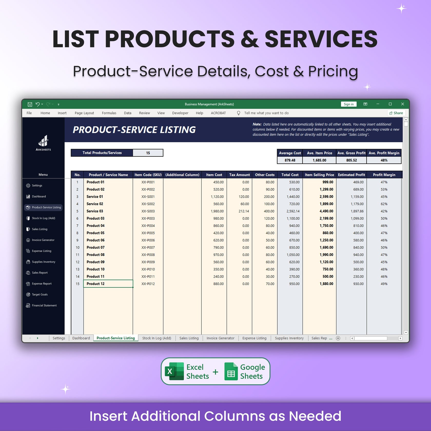 All Products – ArkSheets