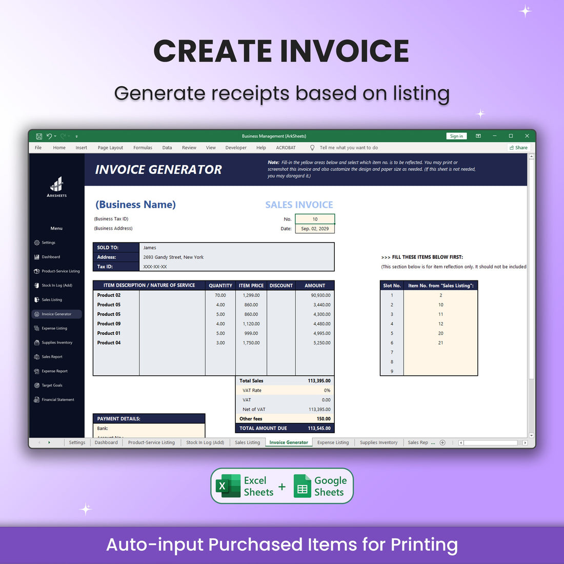 Products – ArkSheets