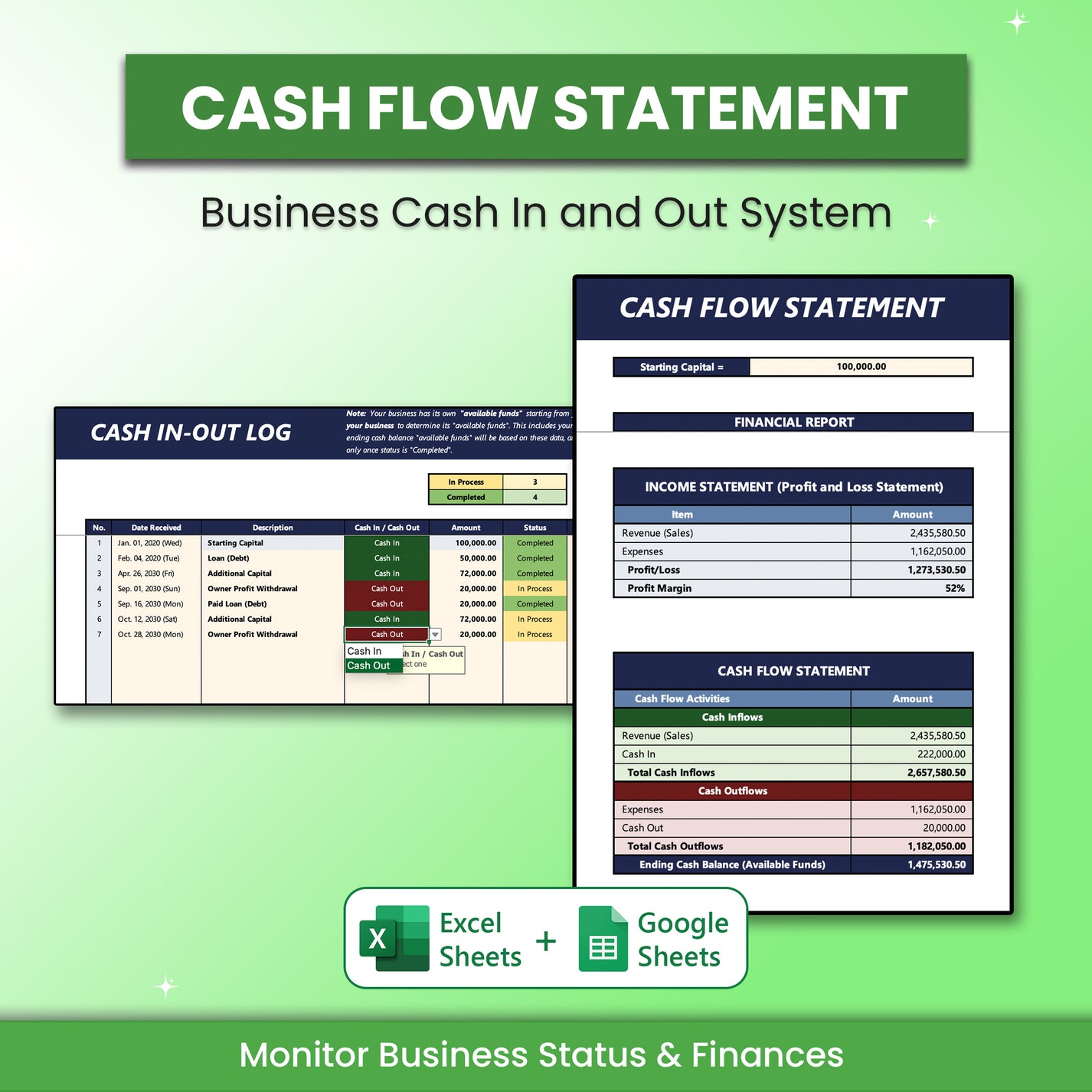Cash Flow Statement – ArkSheets